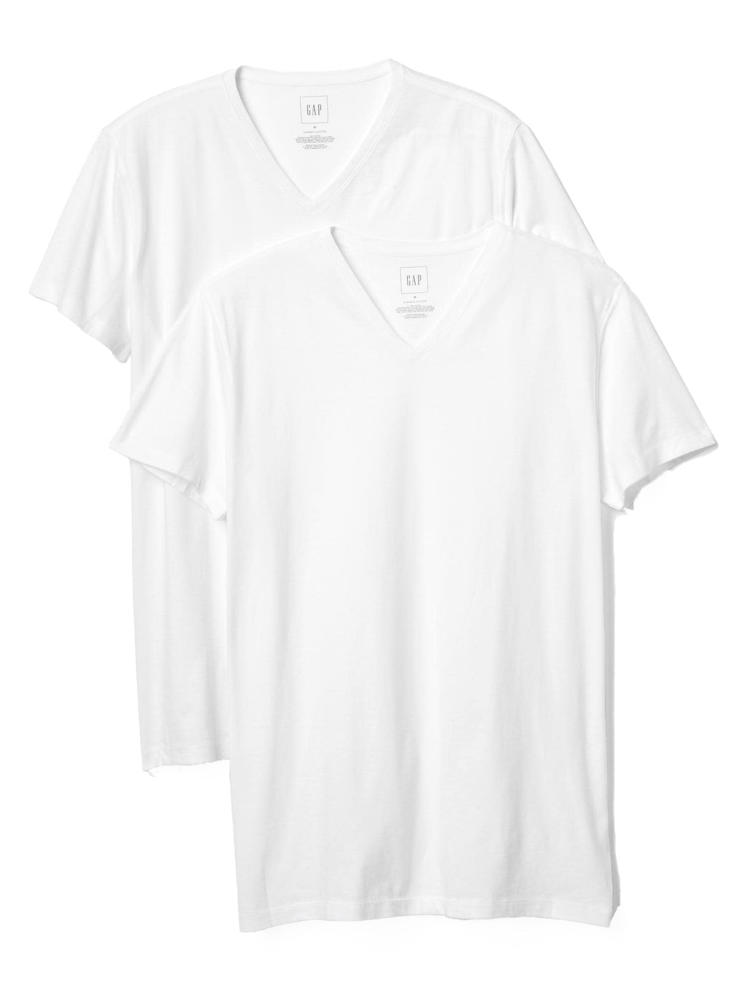 GAP Mens Classic V T-Shirt (2-Pack) T Shirt, True Black, XX-Large US