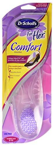 Dr. Scholl's For Her Comfort Massaging Insoles with Clear Massaging Gel, Women's Size 6-10, 1-Pair Packages (Pack of 3)