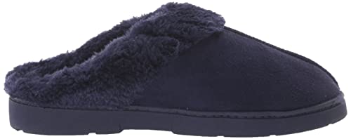 MUK LUKS Women's Polysuede Clog Slipper, Royal Blue, Large