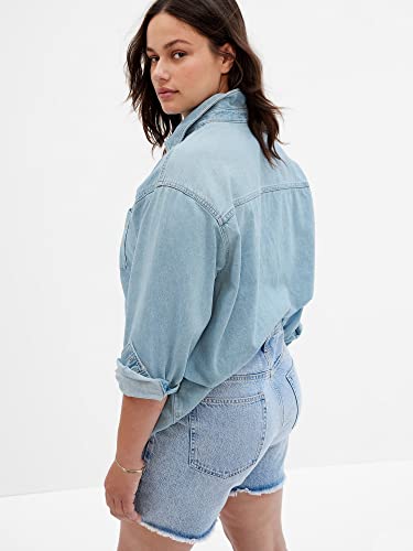 GAP Womens Big Button Down Shirt, Light Wash, X-Large US