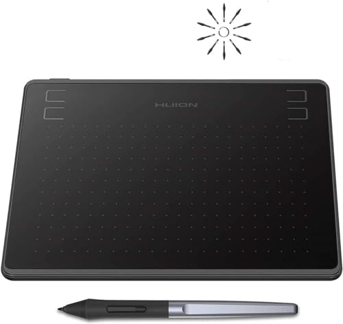 Drawing Tablet HUION HS64 Beginner Graphics Tablet OSU Tablet with Battery-Free Stylus 8192 Pressure Sensitive for Dgital Art, Painting & Design, Compatible with Windows, Mac, Android & Linux Black