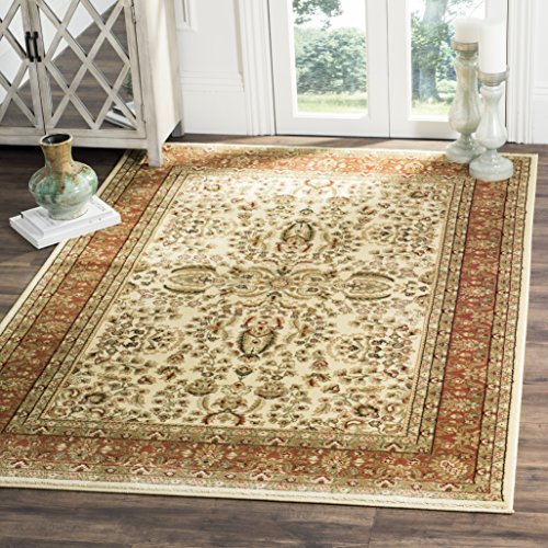 SAFAVIEH Lyndhurst Collection Accent Rug - 3'3" x 5'3", Ivory & Rust, Traditional Oriental Design, Non-Shedding & Easy Care, Ideal for High Traffic Areas in Entryway, Living Room, Bedroom (LNH214R)