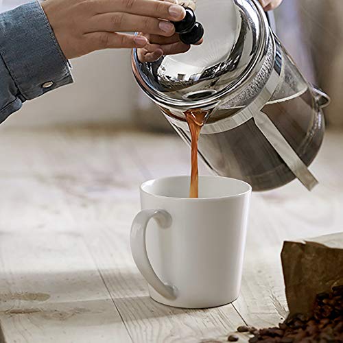 DOWAN Large Coffee Mugs Set, 18 OZ White Coffee Mug Set of 6, Ceramic Mugs with Large Handle for Coffee Tea Cocoa, Dishwasher Safe, Chip-free, DIY Paint, Ideal Gift for Morning, Party