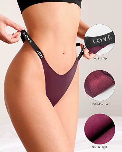 Seamless Thongs For Women Pack - High Waisted G String Thongs For Women - Cotton Thongs For Women Sexy 3-6 Pack Set
