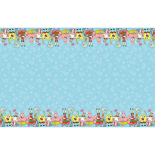 SpongeBob Squarepants Birthday Party Supplies Decoration Bundle Pack includes 1 Jointed Banner, 1 Table Cover, 1 Esave Dinosasur Sticker Sheet