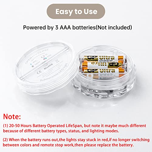 Shangyuan Boat Lights Wireless, Battery Powered Operated Marine Led Interior Light for Boat Deck Courtesy Light, for Fishing Pontoon Sailboat Kayak, Remote Control Multi Color Changing, RGB, 4PCS