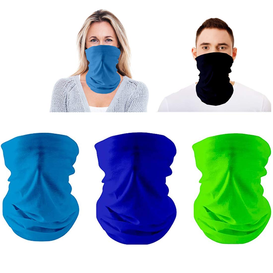 Elimoons 3P Neck Gaiter Breathable Bandana Mask Cycling Half Face Mask Men Women