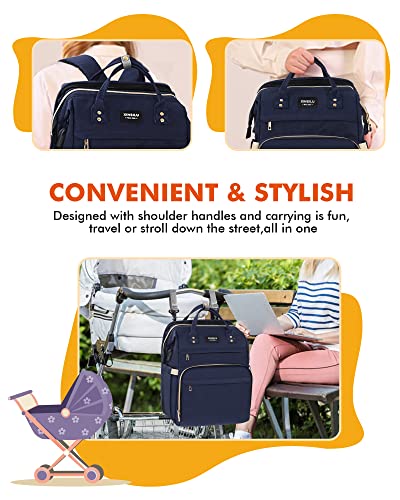 Xinsilu Diaper Bag Backpack for Boys & Girls Diaper Backpack Registry Search Newborn Blue