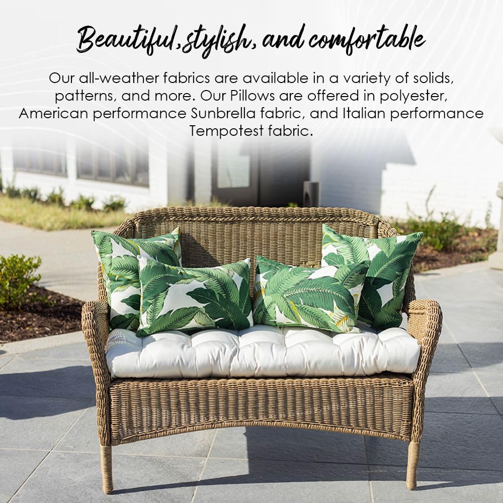 RSH DECOR: Sunbrella Square Throw Pillows Set of 4 | 24" x 24" | Water and Fade-Resistant Performance Fabric | Outdoor Pillow Covers with Down-Alternative Inserts | Milano Cobalt