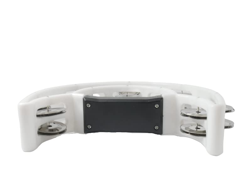 Half Moon Tambourine Double Row Jingle Tambourine 8 inch | Handheld Small Tambourine | Percussion Musical Instrument | Esterly's (Black)
