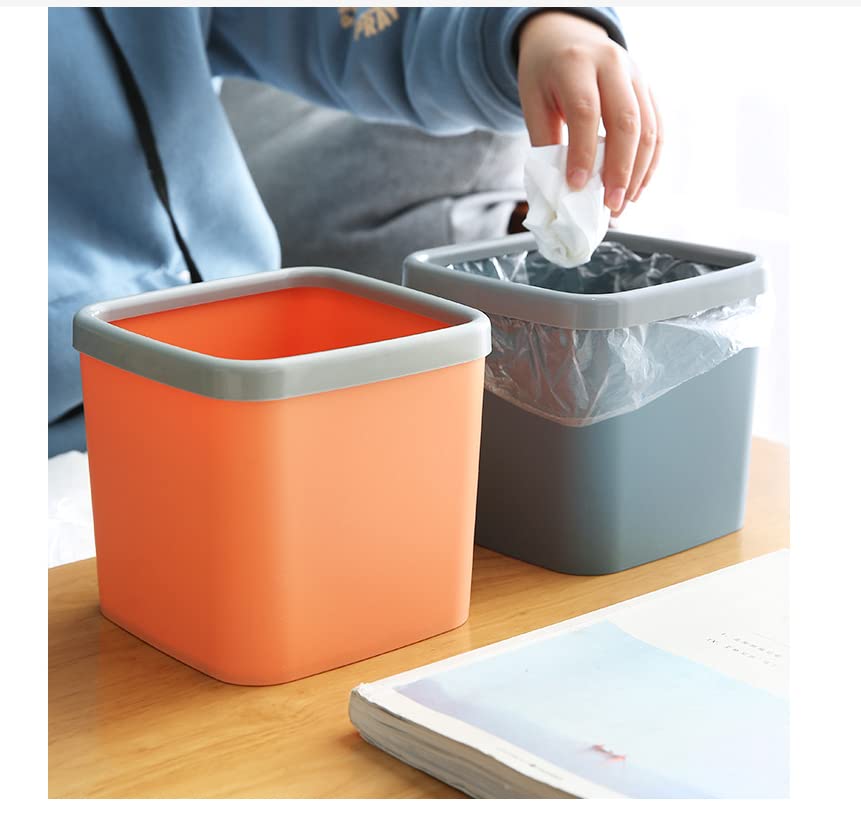 Multifunctional Mini Office Trash Can (Blue)