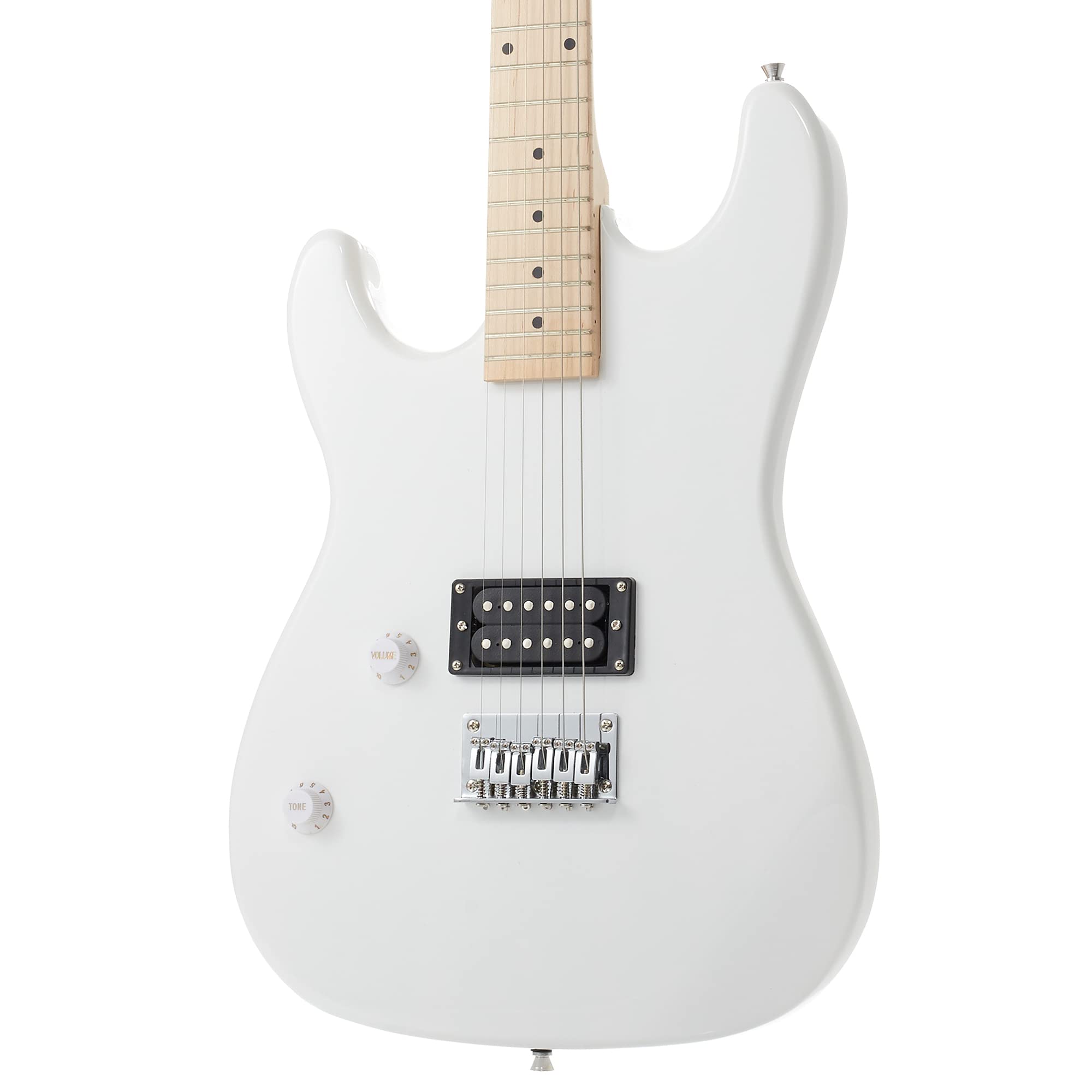 Davison Guitars 39" Full Size Electric Guitar in White - Left Handed Beginner Kit with Gig Bag and Accessories