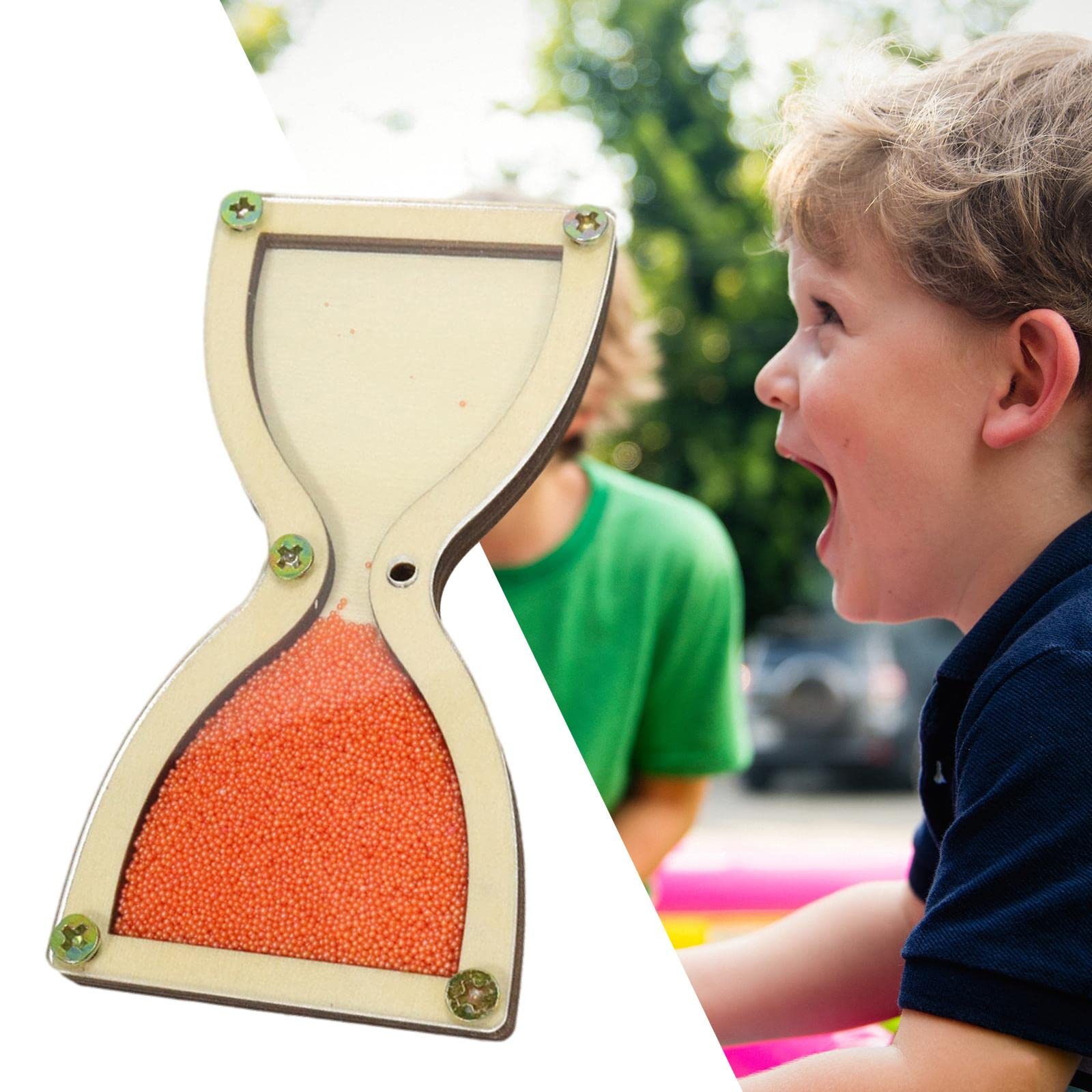 Gazechimp Wooden Busy Board Hourglass Toy Puzzle Fine Motor Skills Sensory, Natural