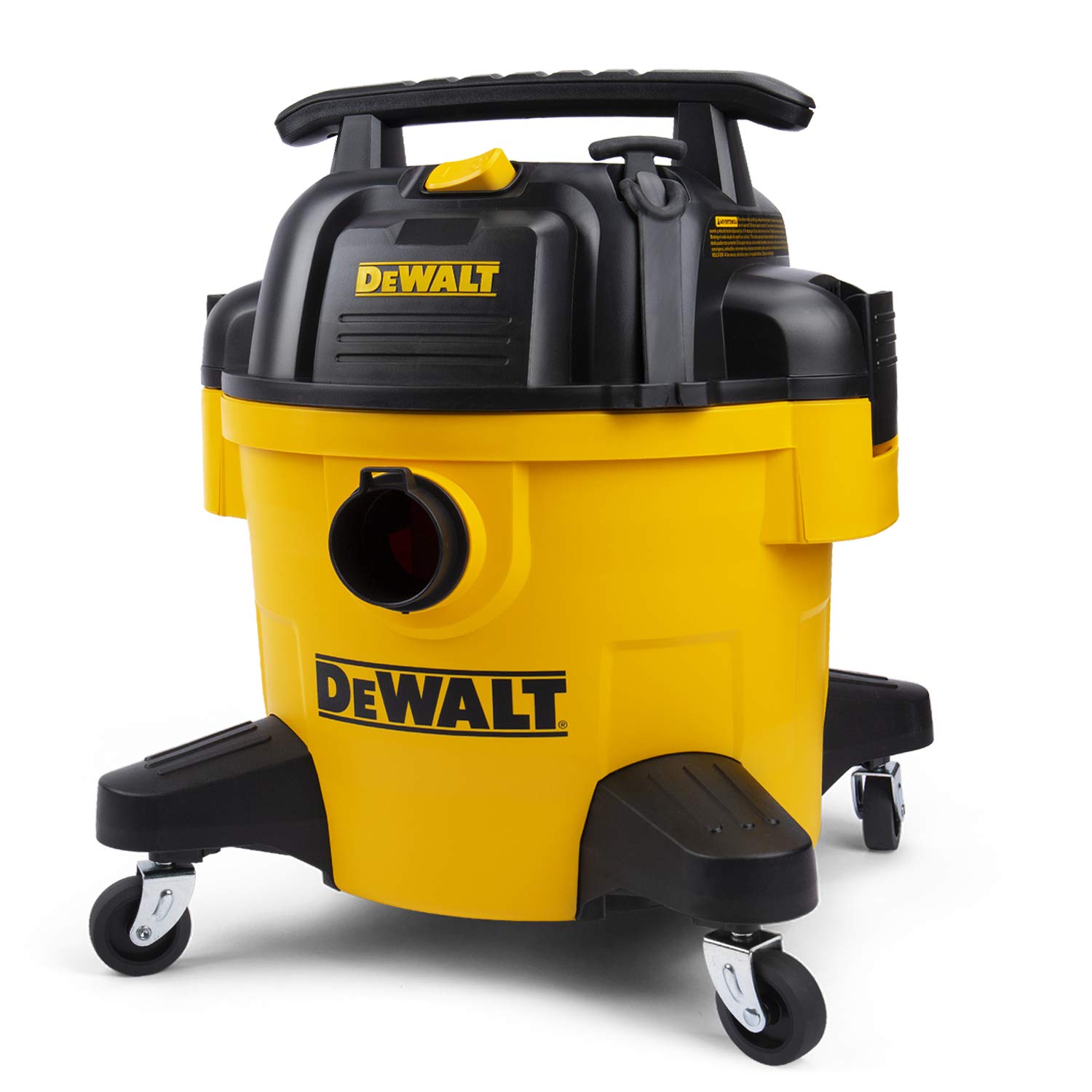 DEWALT Wet Dry Vacuum, 6 Gallon 4HP Poly Shop Vacuum, Long Life Cycle with Cartridge Filter, 4 Casters, 3 in 1 Function