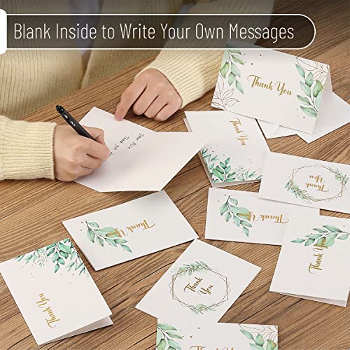 Mr. Pen- Thank You Cards with Envelopes, 20 Pack, 4β x 6β, Greenery Gold Foil Design, Thank You Notes with Envelopes Set, Thank You Cards Wedding, Blank Thank You Cards with Envelopes
