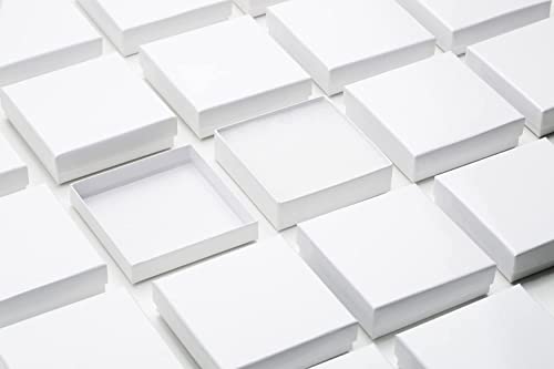 Magicool 40 Pack 3.5x3.5x1 Inch Cardboard Jewelry Boxes,Used for Necklaces,Bracelets,Earrings,Jewelry,Small Gift Packaging,Jewelry Gift Boxes with Lids and Filled with Cotton(White)