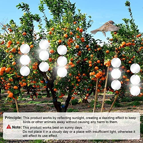 XPCARE 30 Pcs Bird Scare Discs -Highly Reflective Double-Sided Bird Reflectors, Upgraded Discs Set Reflective to Keep All Birds Away Like Woodpeckers, Pigeons, Ducks