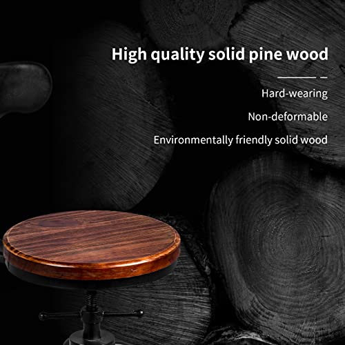 LOKKHAN 3-Piece Crank Handle Bar Table (33.5"-39.4") & 2 Stools (20"-27") Set for Pub Kitchen Dining Living Party Bistro Breakfast, Industrial Adjustable Swivel Pine Top,Most Weld, Space-Saving