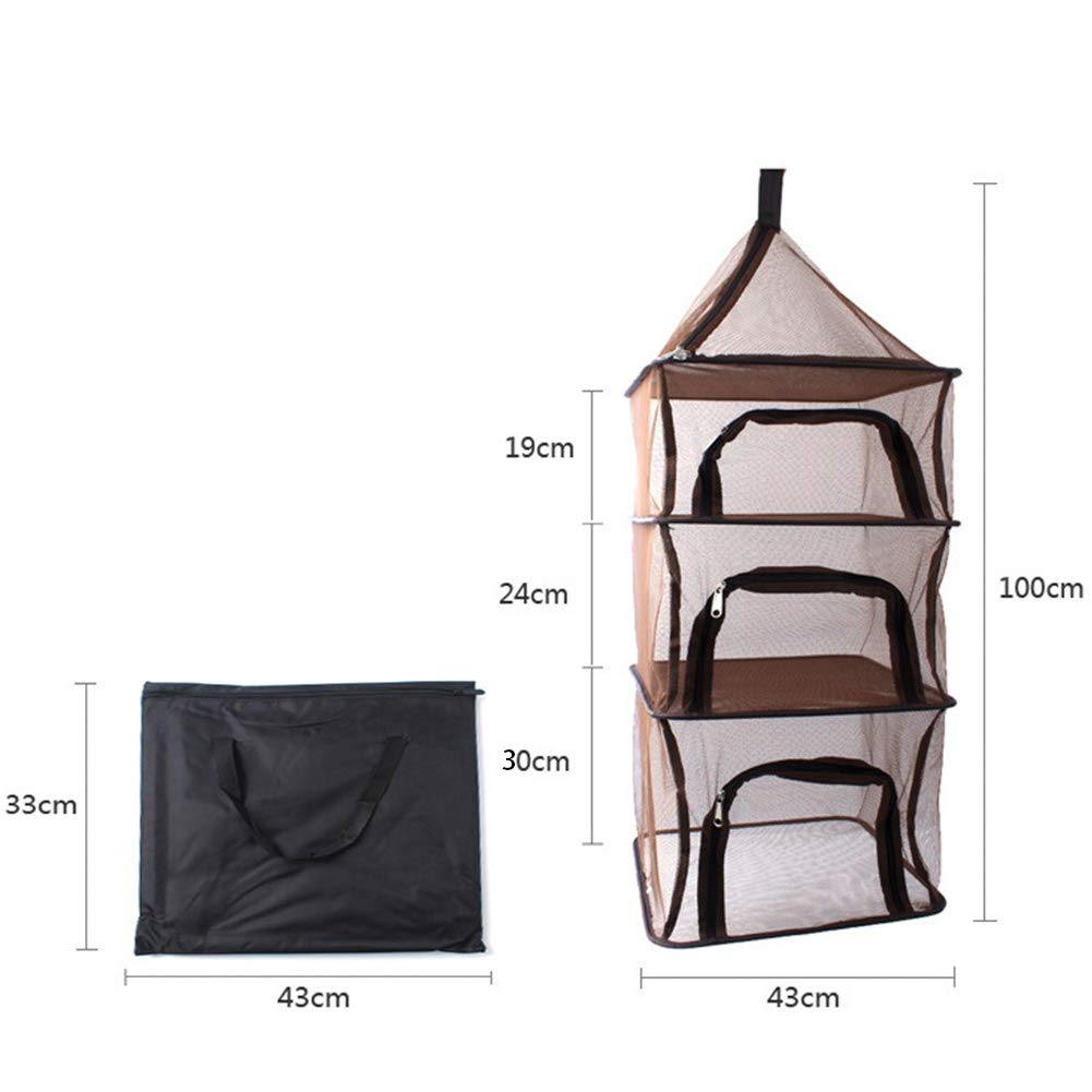 Desy & Feeci Camping Dry Net-4 Layer Outdoor Hanging Foldable Drying Rack, Camping Organizer Mesh Dryer Storage for Home Picnic BBQ Tableware/Dishes/Food/Vegetables/Fruit/Clothing