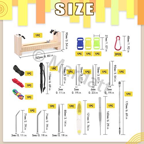Mardatt 21Pcs Bracelet Jig Kit with Bracelet Maker Knotters Tool Kit, Adjustable Length Paracord Jig Lacing Needles Paracord FID Set for Wristband Braiding DIY Craft Bracelets Weaving