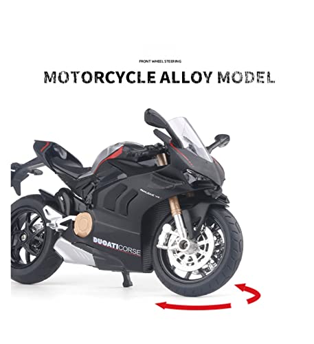 SQFZLL Die Cast Motorcycle Model 1:12 Dukadi V4S Panigale Die-cast Motorcycle Model Model Replica with Sound and Light Birthday Present for Friends