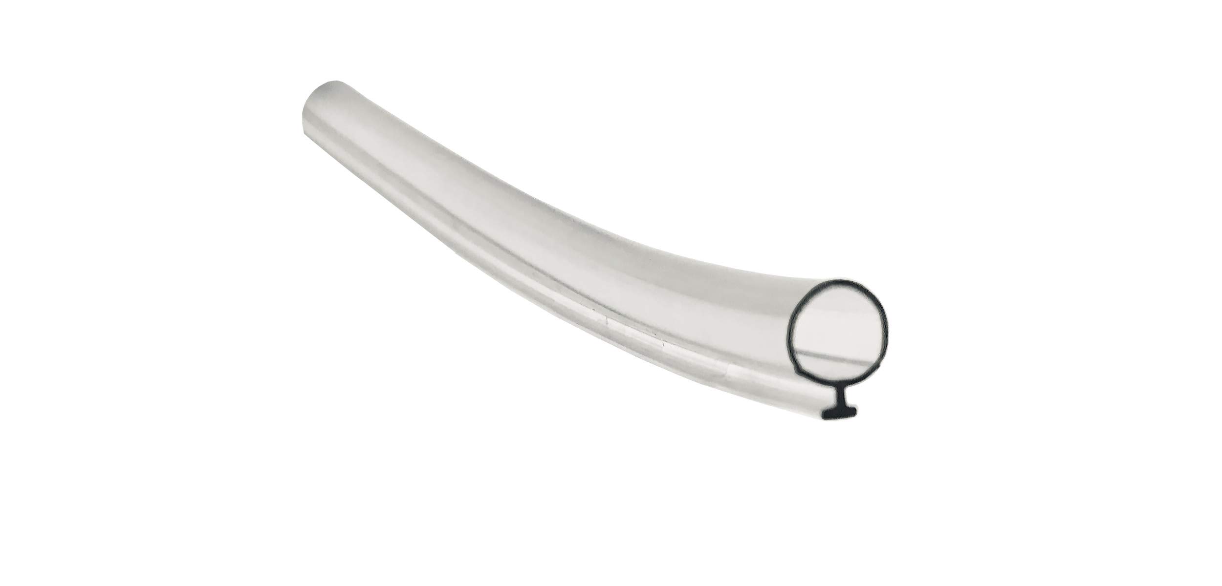 Gordon Glass Clear Vinyl Bulb Type Shower Door Seal Sweep, 3/16 inch fin Width, 3/32 inch Backing Width to use with Frameless or Framed Shower Doors, 84 inch Long