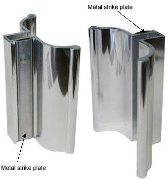 GordonGlass 3" Bright Chrome Frameless Shower Door Handle with Metal Strike