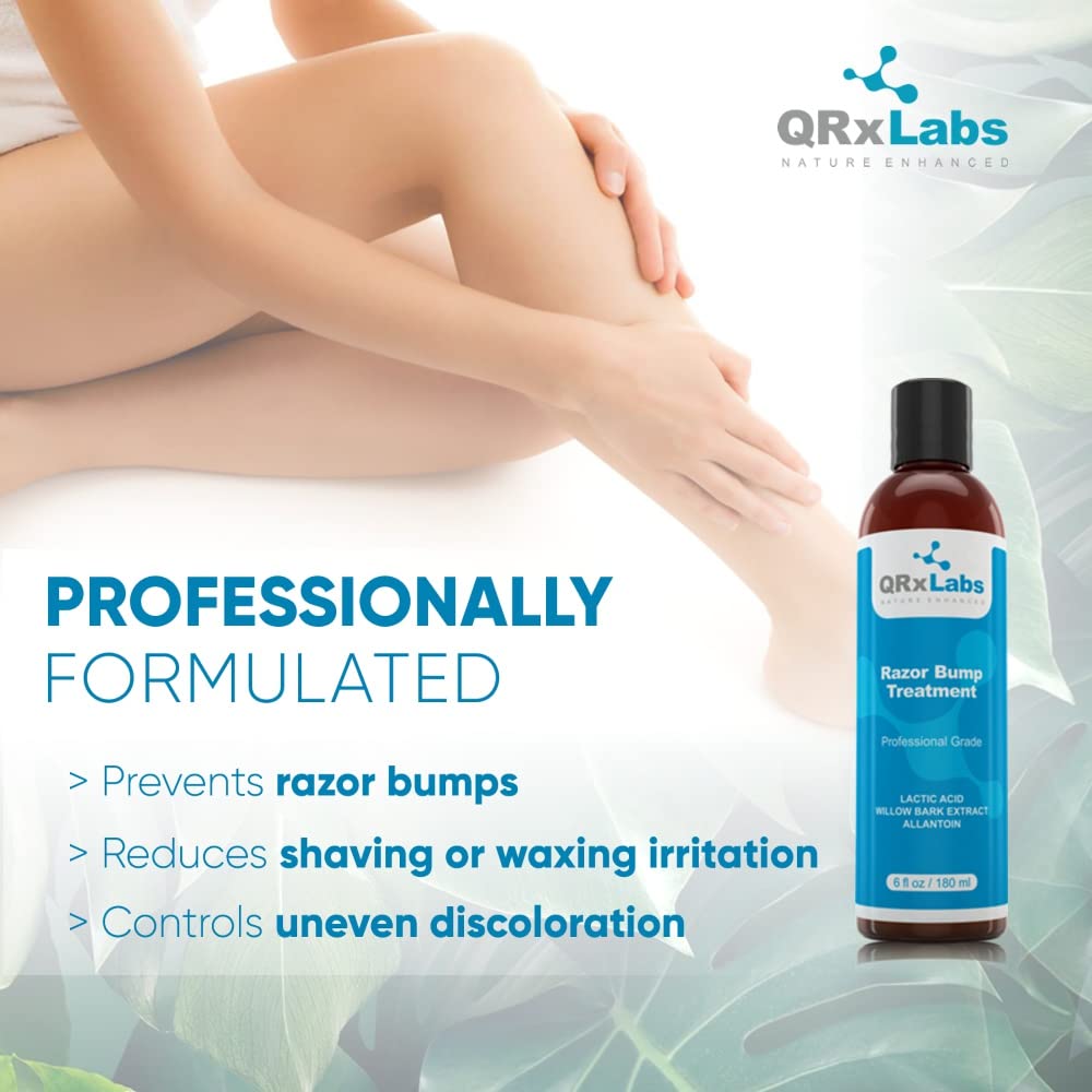 Razor Bump Treatment - Prevents Irritation and Ingrown Hair after Shaving, Waxing or any Hair Removal - Works on Face, Underarms, Legs, Bikini - 6 fl oz
