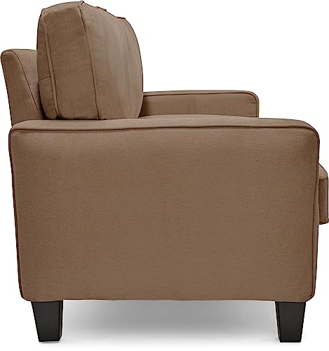 Serta Palisades Upholstered Sofas for Living Room Modern Design Couch, Straight Arms, Soft Fabric Upholstery, Tool-Free Assembly, 78" Sofa, Kingston Tan