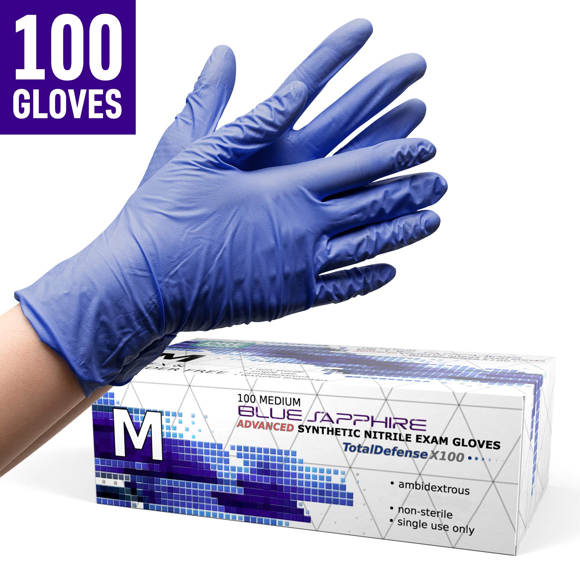 Dre Health Synthetic Nitrile Disposable Gloves Small -100 Pack -Latex Free Medical Gloves