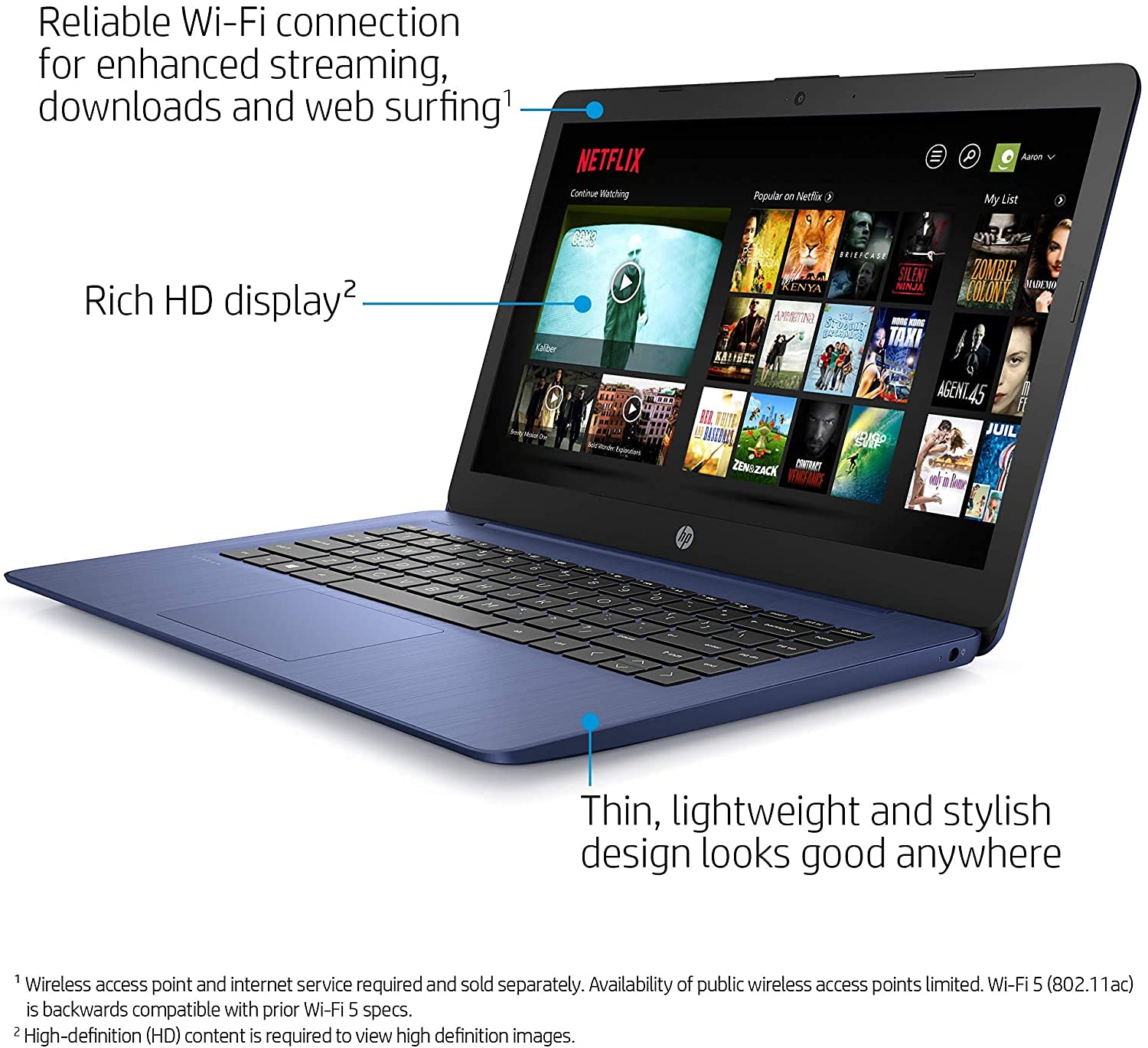 HP 14.0" HD IPS Laptop, Intel Celeron N4020, 4GB RAM, 64GB eMMC Storage, Intel UHD Graphics 600, Wi-Fi 5, Bluetooth 5, Windows 11, Bundle with JAWFOAL