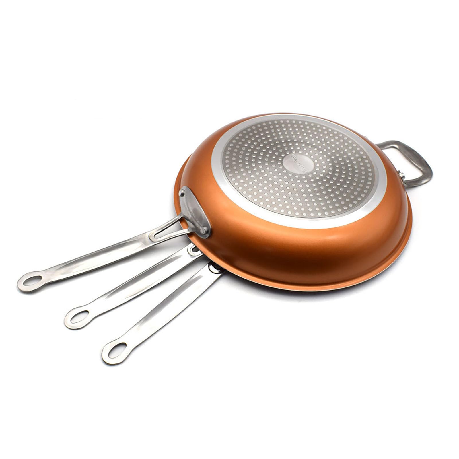 Nonstick Copper Frying Pan, Chef Skillet with Ceramic Coating, Oven Dishwasher Safe, Induction Skillet for All Stoves, PFOA Free,Brass,10 inch