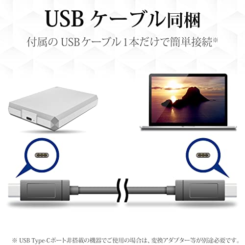 LaCie Mobile Drive, 5 TB , External Hard Drive HDD β Moon Silver, USB-C USB 3.0, With Rescue Services (STHG5000400)