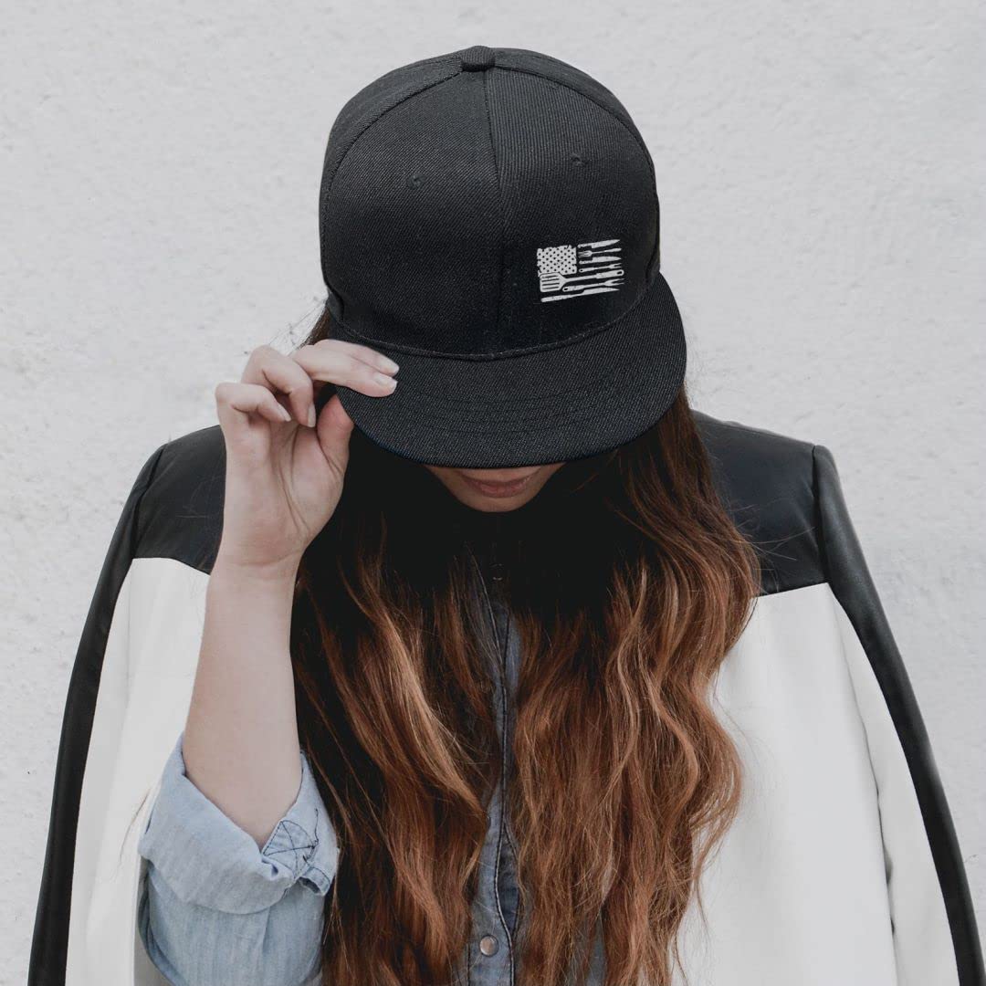 Fitted Hats for Women Adjustable Flat Brim Hat Snap Back Hat Mens Kitchenware Flat Bill Hat Black American Flag Baseball Cap Unisex Snapback Hat