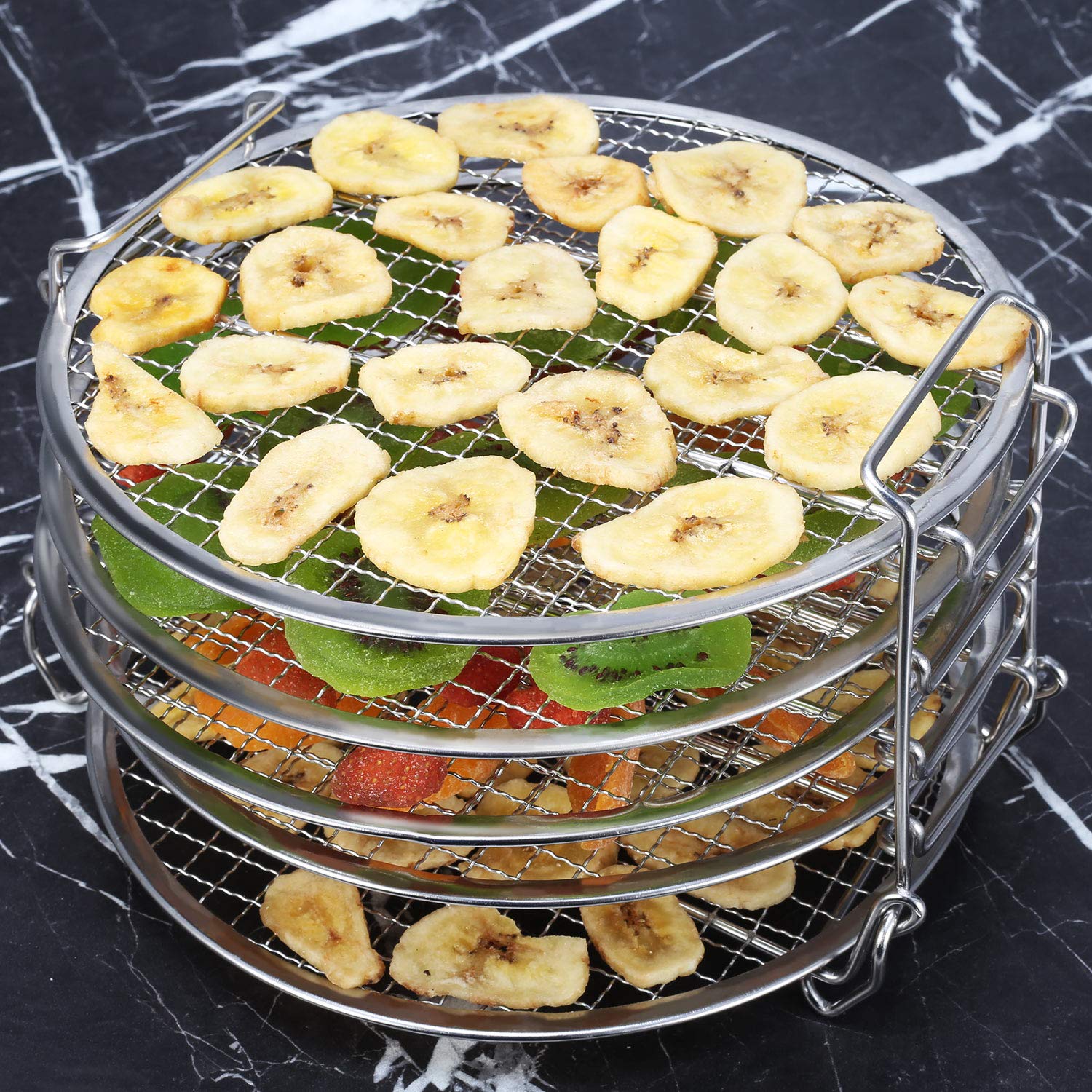 Dehydrator Rack Compatible For Ninja Foodi Accessories, Dehydrator Stand with Five Stackable Layers, Food Grade 304 Stainless Steel Compatible with Ninja Foodi 6.5 qt & 8 qt Pressure Cooker Air Fryer