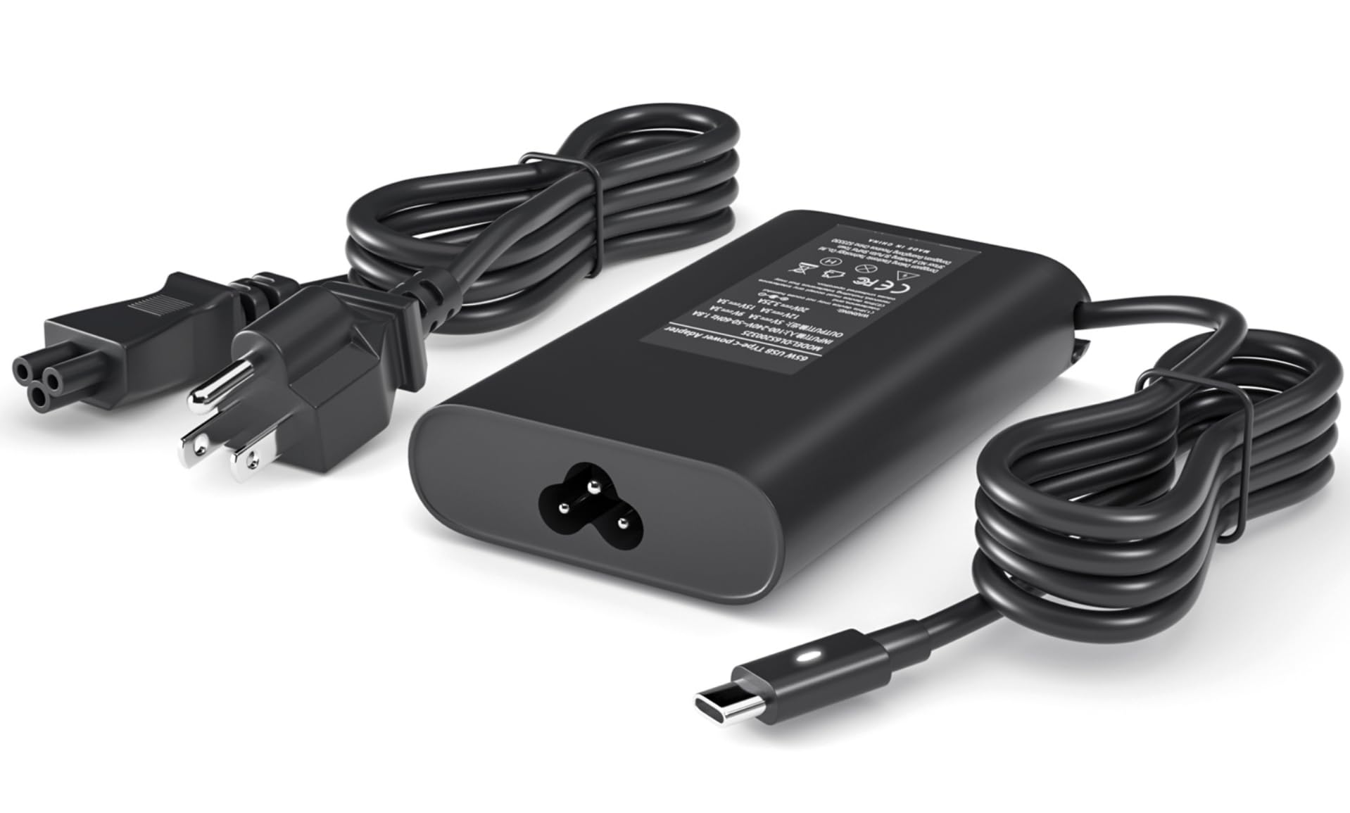 DONGNI 65W 45W USB Type C Laptop Charger for Dell XPS 13 7390 9360 9365 9370 9300 9305 9310 9315 9350 9380 9390 XPS 12 9250 Latitude 5420 5520 5290 7390 7420 Laptop Power Supply Cord (Slim 65W USB C)