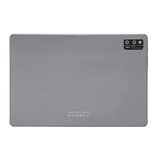 fannay Tablet PC, 10.1 Inch Smart Tablet 100β240V 5GWiFi 5.0 Gray Front 800W Rear 2000W 8GB RAM 128GB ROM for Home for Travel (US Plug)