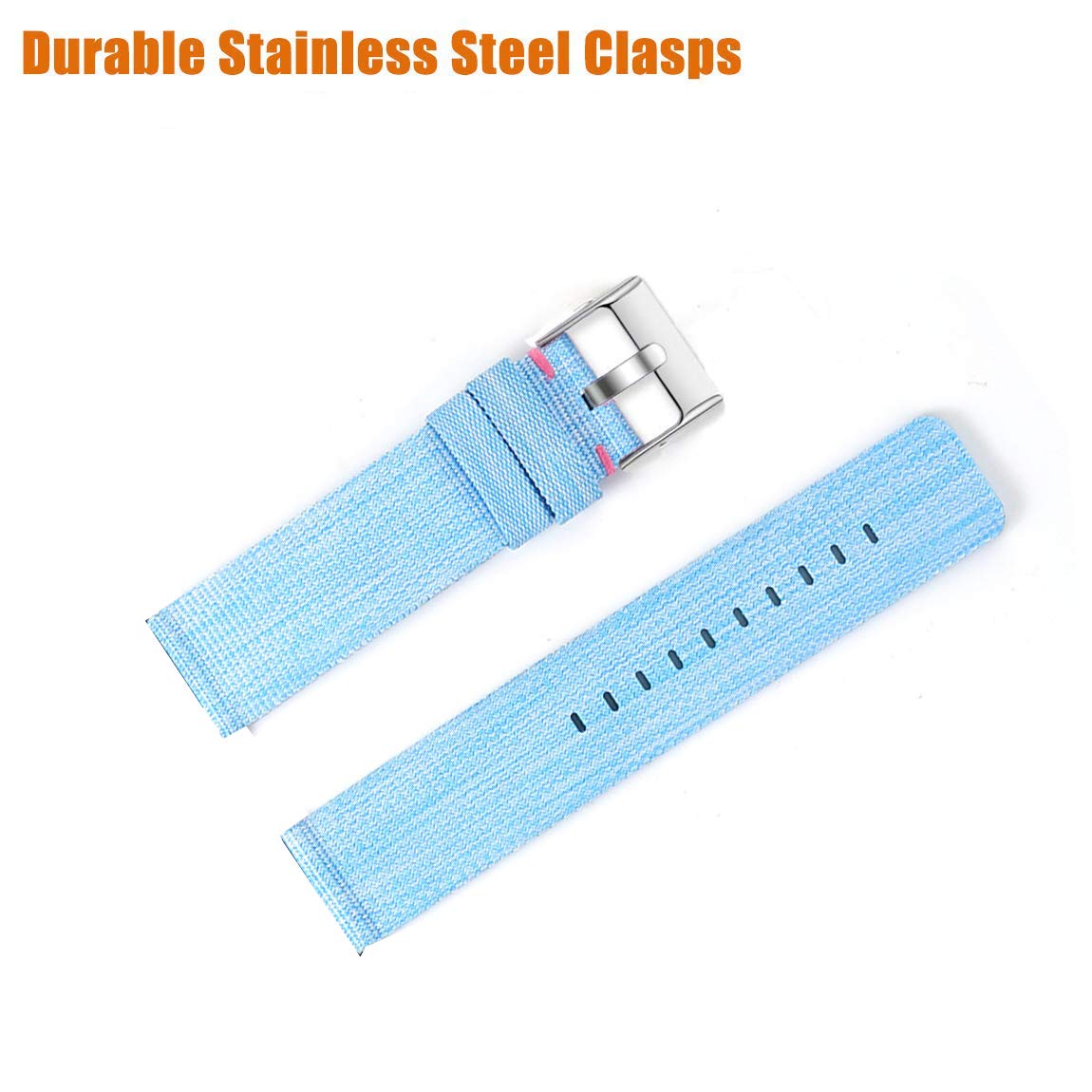 Lamshaw Compatible for TouchElex Venus Smartwatch Band, Breathable Nylon Woven Fabric Replacement Accessory Strap Compatible for TouchElex Venus 1.2" Smart Watch/Deeprio PASCUA Smart Watch (Blue)