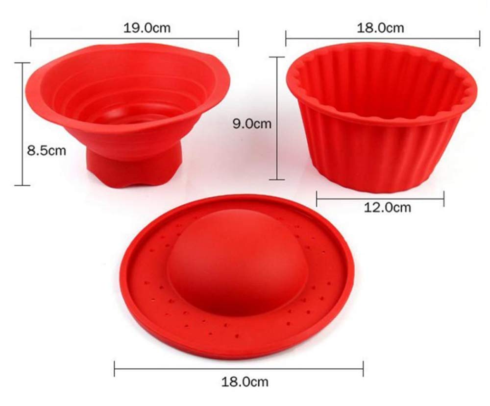 JYNHOOR Giant Cupcake Molds,Dishwasher Safe Big Top Silicone Cupcake Molds,Non-Stick Jumbo Caupcake Bake sets for Easy Cake Decorating and DIY Bake tools(3 pack)