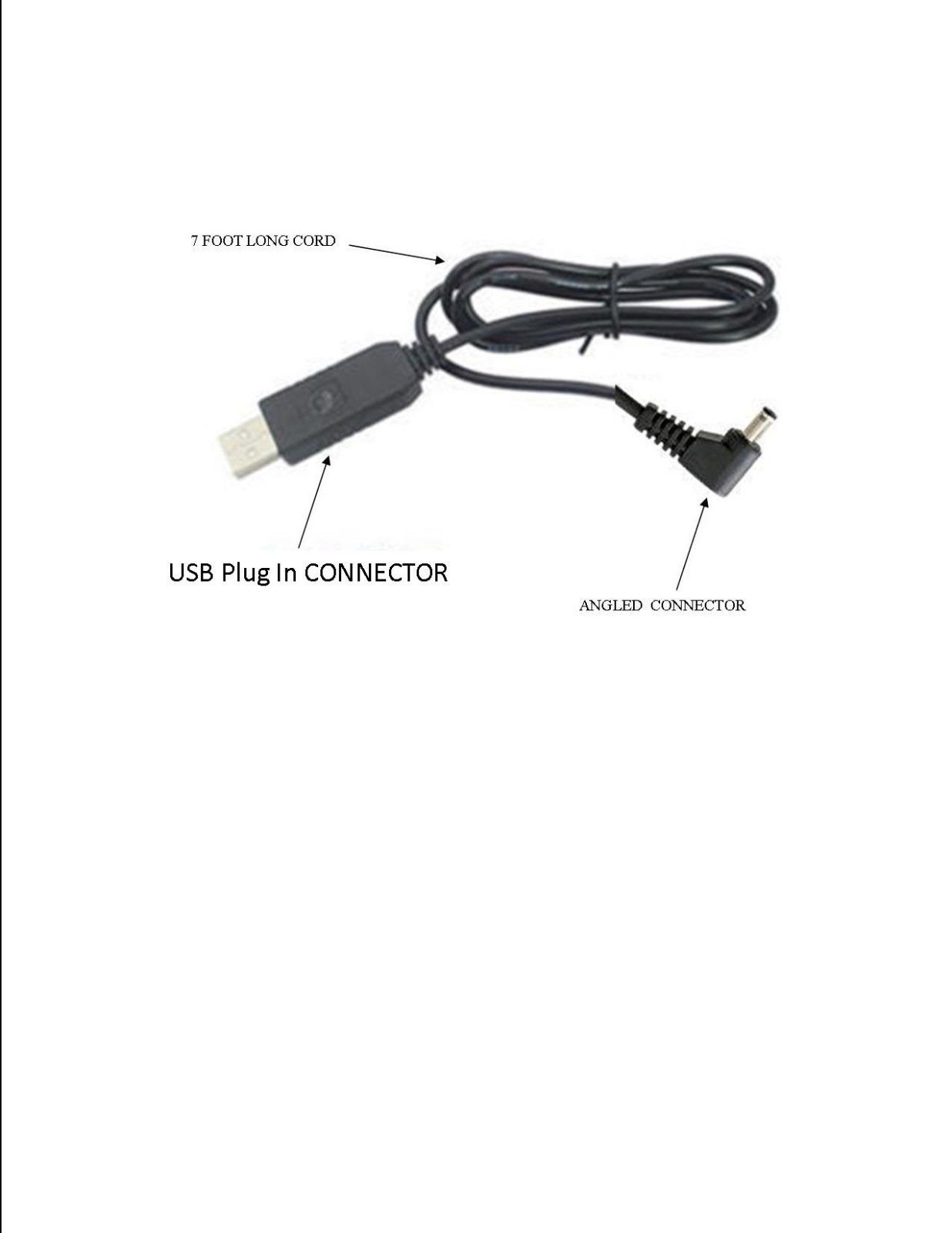 DGTKS Generic USB Cord for Cobra car Charger Power Straight Cord 7 FT Long Style USB Connector