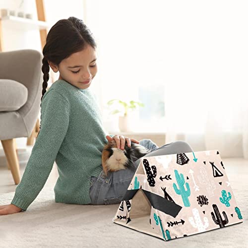 Y-DSIWX Guinea Pig House Bed, Rabbit Large Hideout, Small Animals Nest Hamster Cage Habitats Cute Cactus Planet