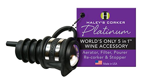 Haley's Corker Platinum Wine Stopper, Black
