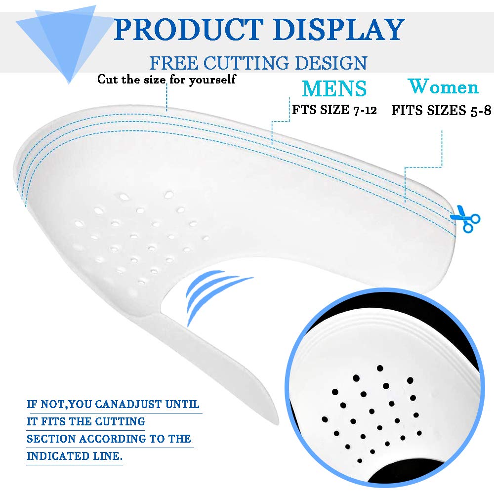 Doni 2 Pair - Shoes Crease Protector Against Shoe Creases, for Running Casual Shoes Toe Box Crease Protector, Soft Material, for Men's US Size 7.5-12