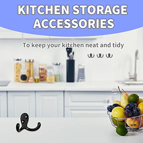 YAFIYGI 5Pack Towel Hook Heavy Duty Metal Single Prong Robe Hanger Rustproof Wall Hooks for Hanging Towel Hooks with 10 Screws for Bags,Hat, Cap,Cup(Black)