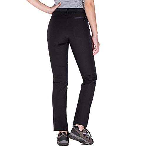 FREE SOLDIER Women's Hiking Pants Outdoor Quick Dry Lightweight Stretch Pants UPF 50+ Water Resistant Cargo Pants (Black 8)