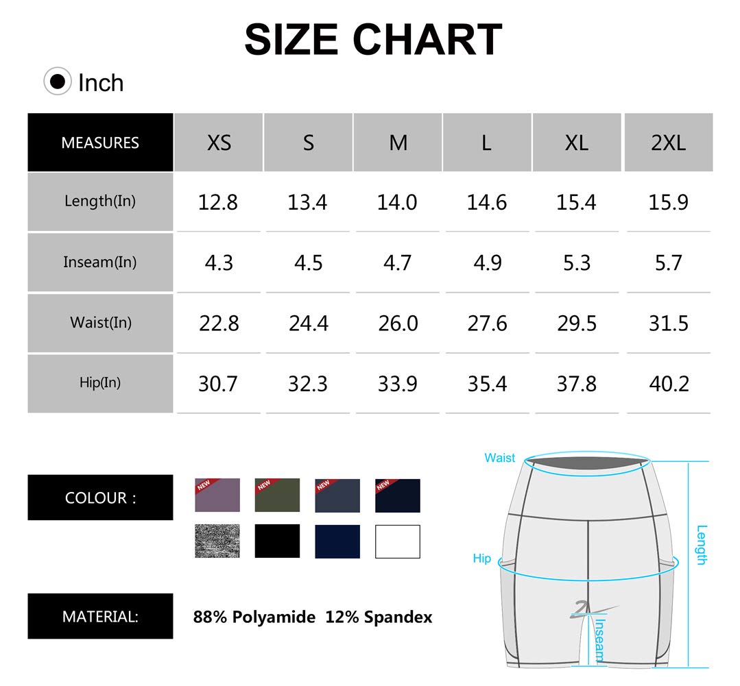 Dragon Fit High Waist Yoga Shorts for Women with 2 Side Pockets Tummy Control Running Home Workout Shorts(Medium, Black)