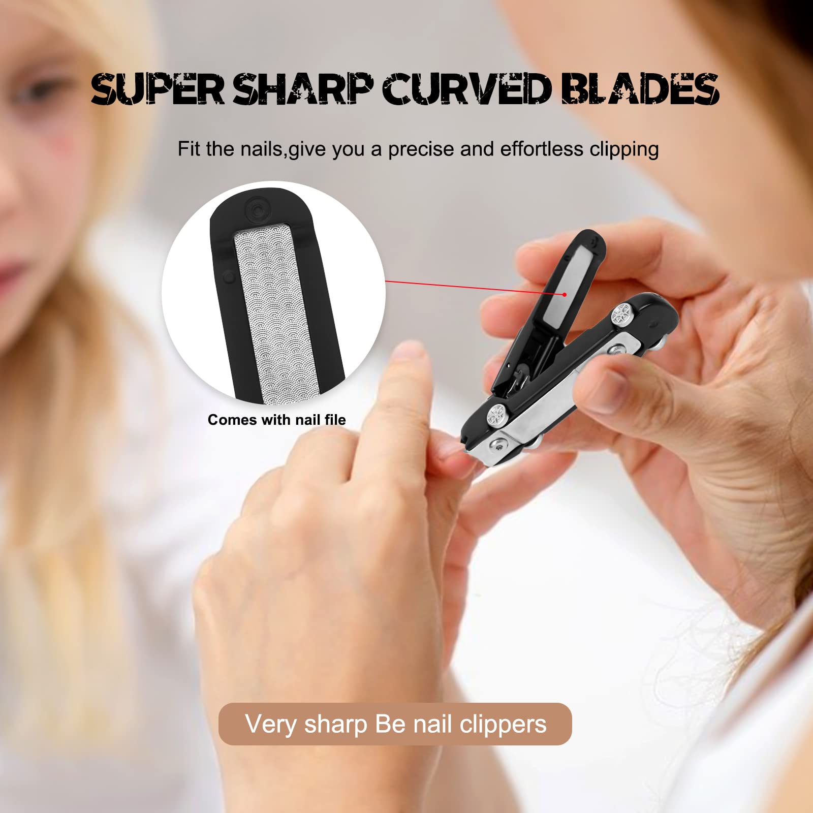 Donruby Nail Clippers Set, Nail Clippers for Men with Catcher - Car Shape Anti-Splash Toe Nail Clippers, Ultra Sharp Sturdy Fingernail and Toenail Clipper Cutters - With Cell Phone Stand Function