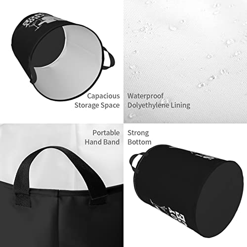 I Destroy Silence Drums Torage Basket Large Round Laundry Basket With Handles, For Clothes Storage Bathroom Laundry