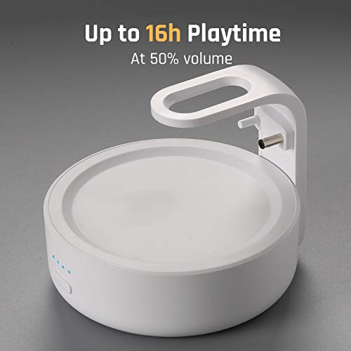 GGMM D3+ Battery Base for Echo Dot 3rd Generation, Portable Echo Dot Battery Base, Larger Capacity 10000, Up to 16 Hours Playtime, White (Not Include Speaker)