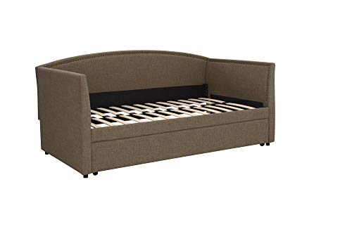 DHP Clara Linen Daybed with Trundle Set, Sofa Bed, Twin Size Frame, Oatmeal
